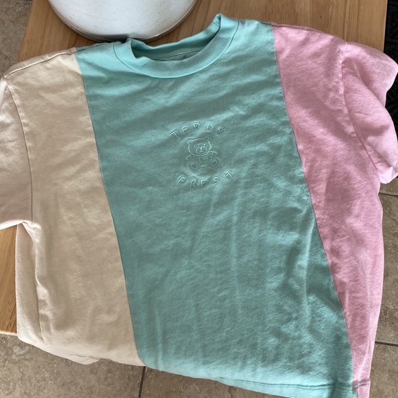 Teddy Fresh | Tops | Teddy Fresh Pastel Color Block Tshirt | Poshmark